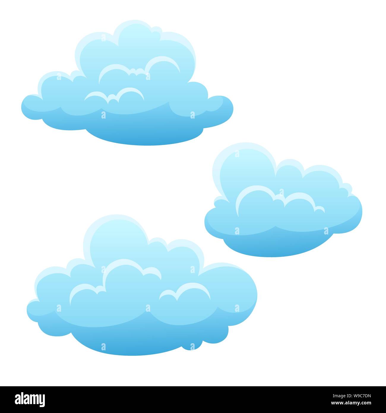 Set cartoon blue clouds Cut Out Stock Images & Pictures - Alamy