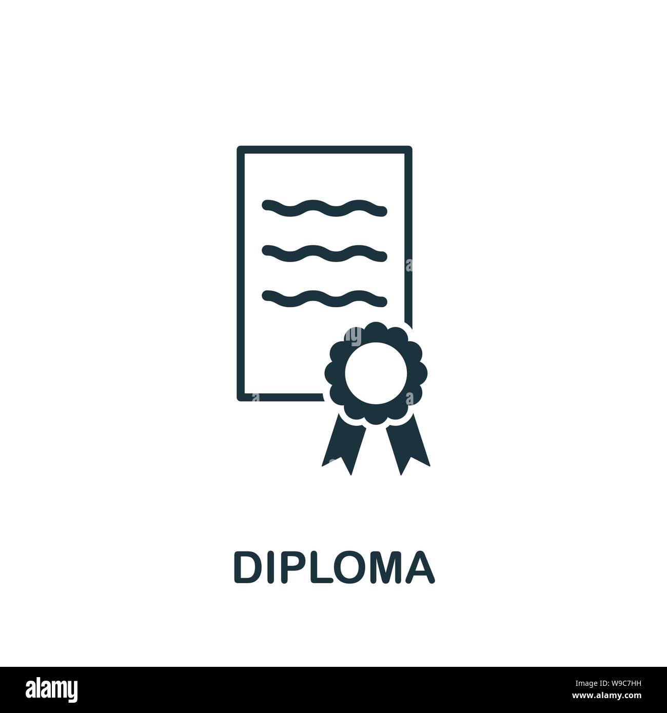 Diploma vector icon symbol. Creative sign from education icons ...