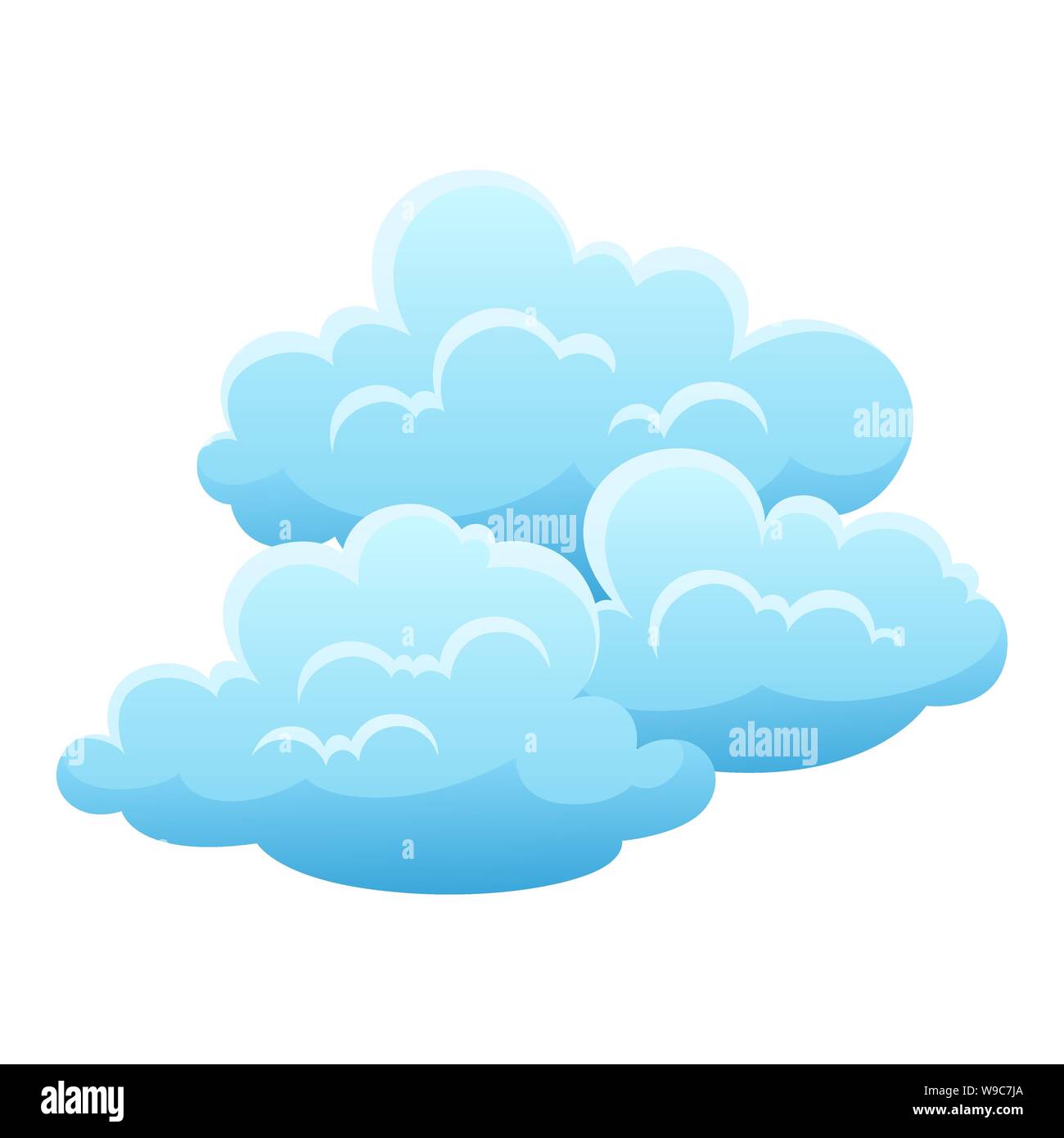 White fluffy cartoon clouds on Cut Out Stock Images & Pictures - Alamy
