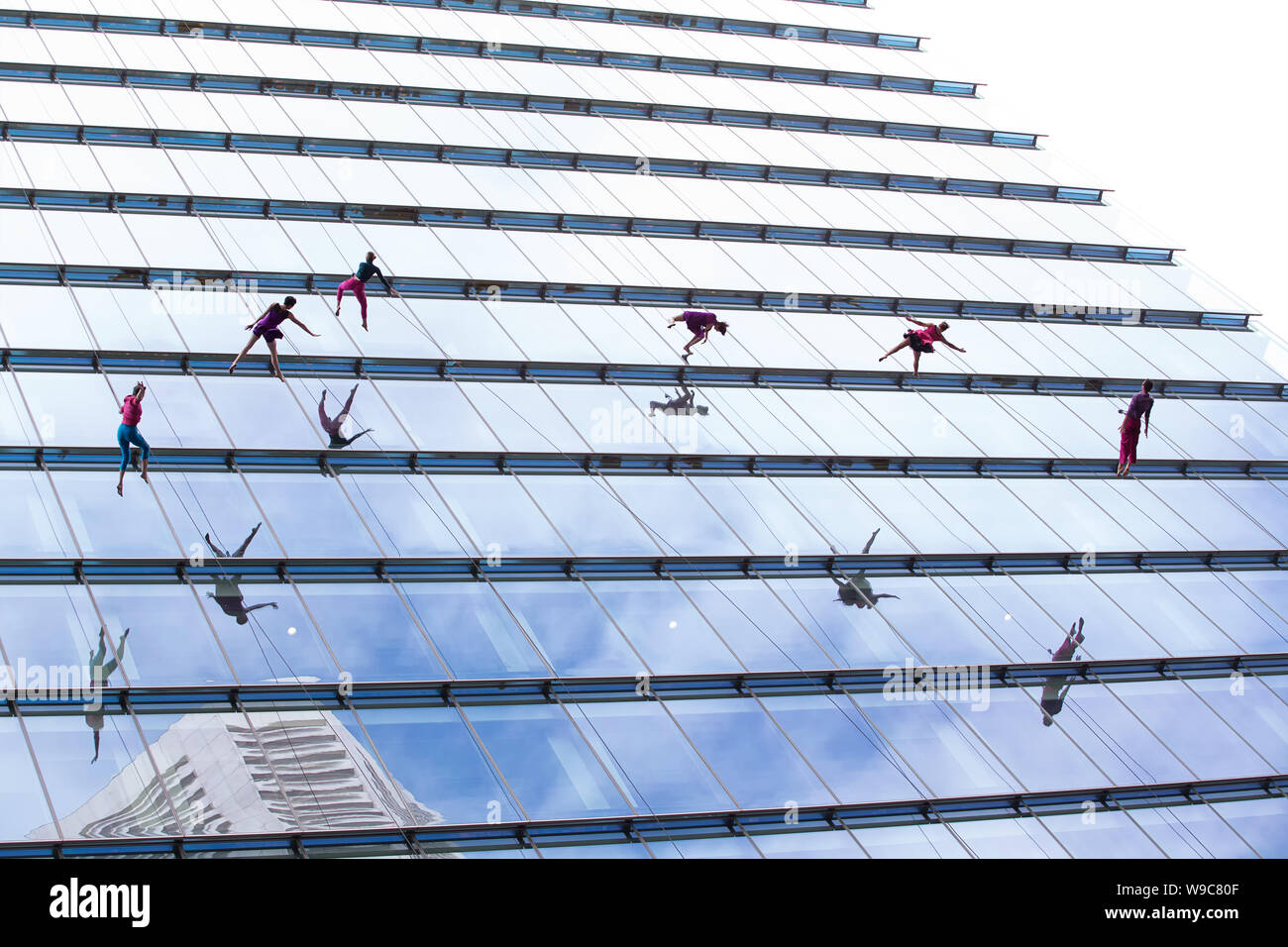 SYDNEY,AUSTRALIA - AUGUST 20,2017: The vertical dance company Bandaloop ...