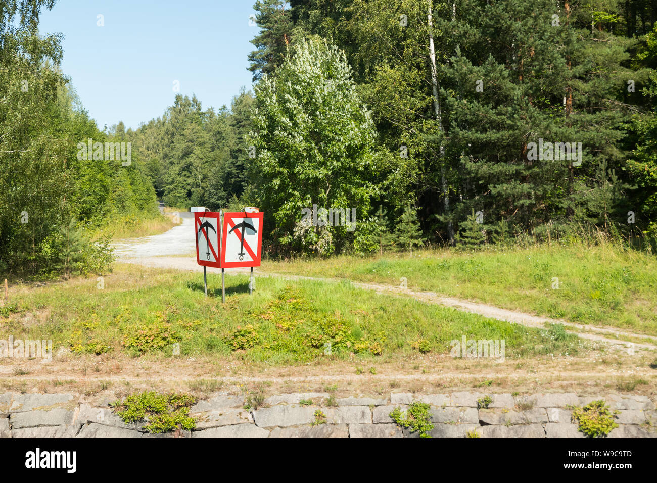 The sign anchor on the Saimaa Canal at summer, Lappeenranta, Finland ...