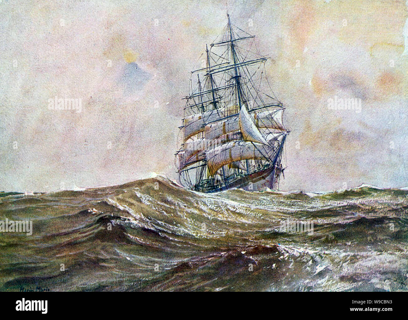 CLIPPER SHIP in mid-Atlantic about 1860 Stock Photo - Alamy