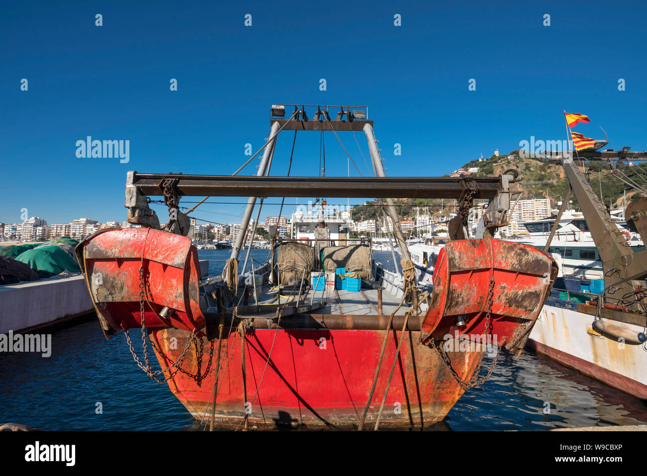 COMMERCIAL FISHING BOAT PORT OF BLANES COSTA BRAVA GERONA CATALONIA ...