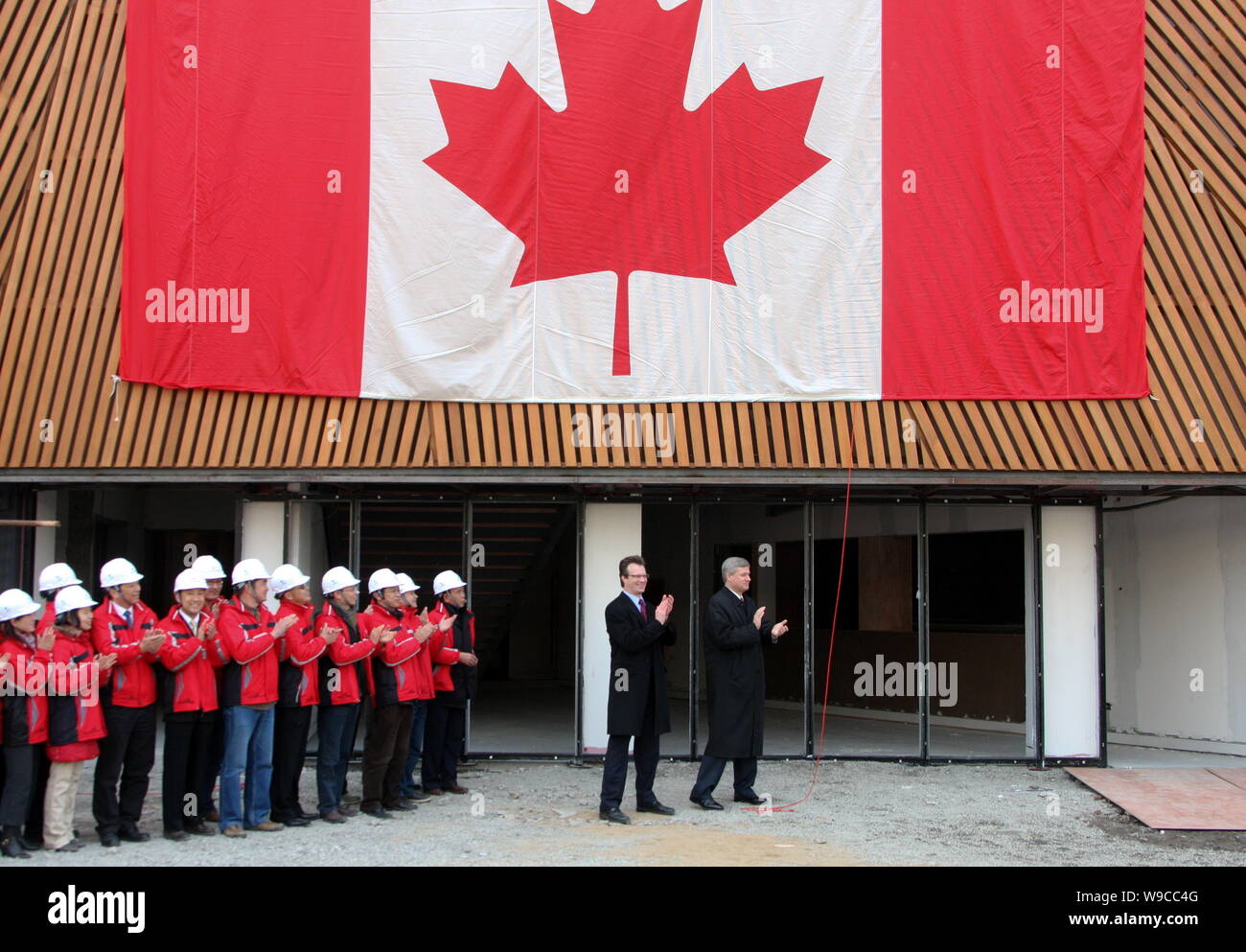 Canadian Prime Minister Stephen Harper, right, and Mark Rowswell ...