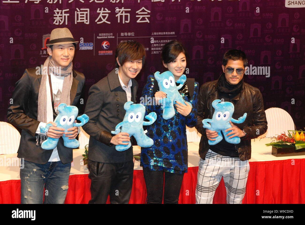 (From left) Chinese singer Guan Zhe, Singaporean singer JJ Lin (JJ Lam ...