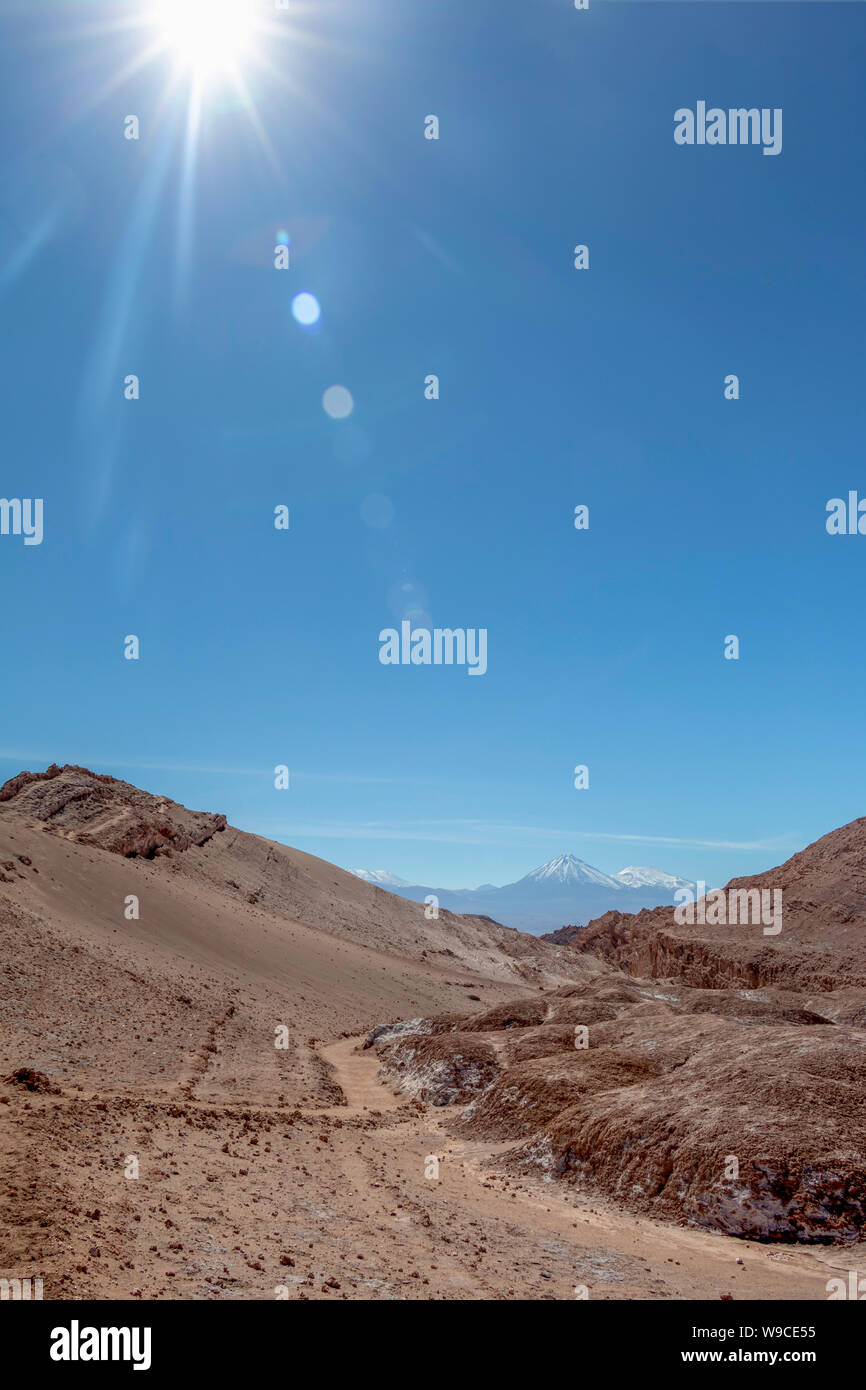 Arid landscape in extreme dry desert of Atacama : Moonlike landscape of ...