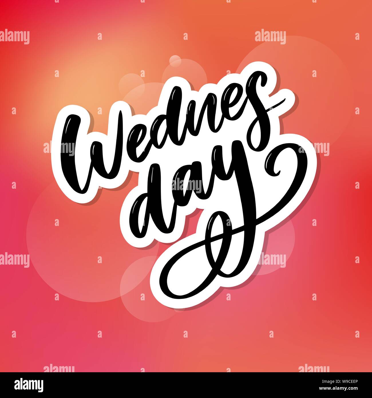 Wednesday words. Quote design. Hand drawn ink lettering Stock Vector ...