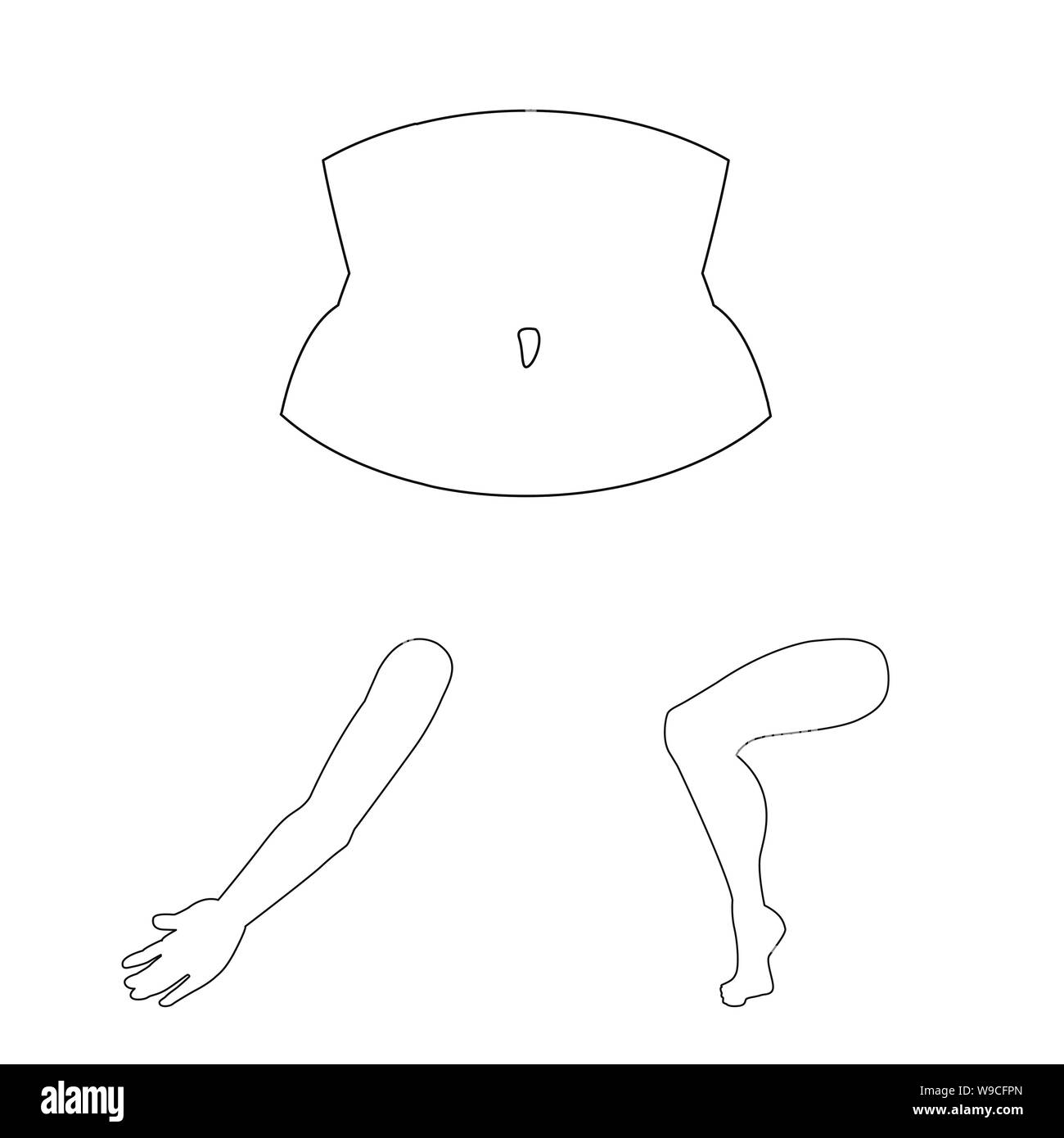 Vector illustration of body and part logo. Set of body and anatomy ...