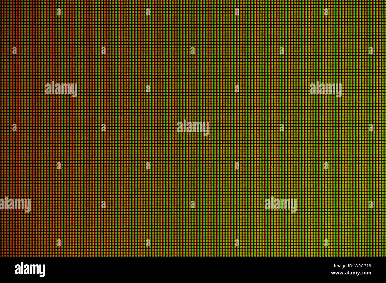 LED lights from LED computer monitor screen display panel for graphic ...