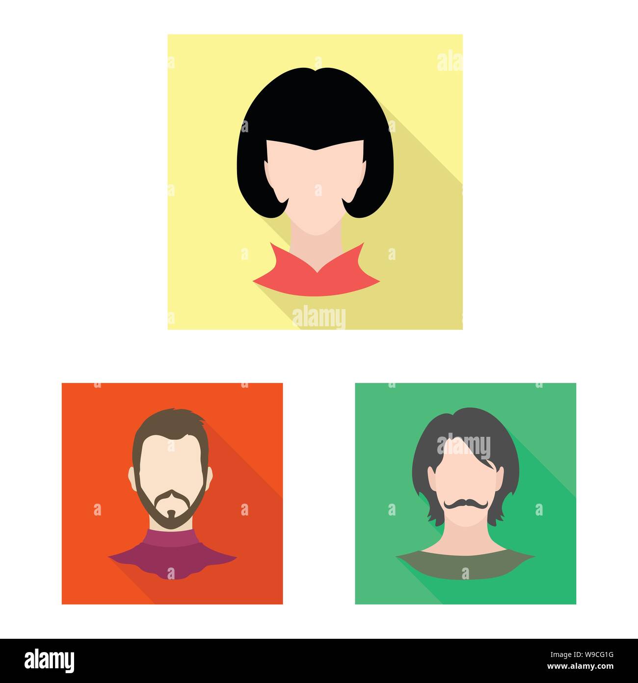 Vector illustration of avatar and dummy symbol. Set of avatar and ...