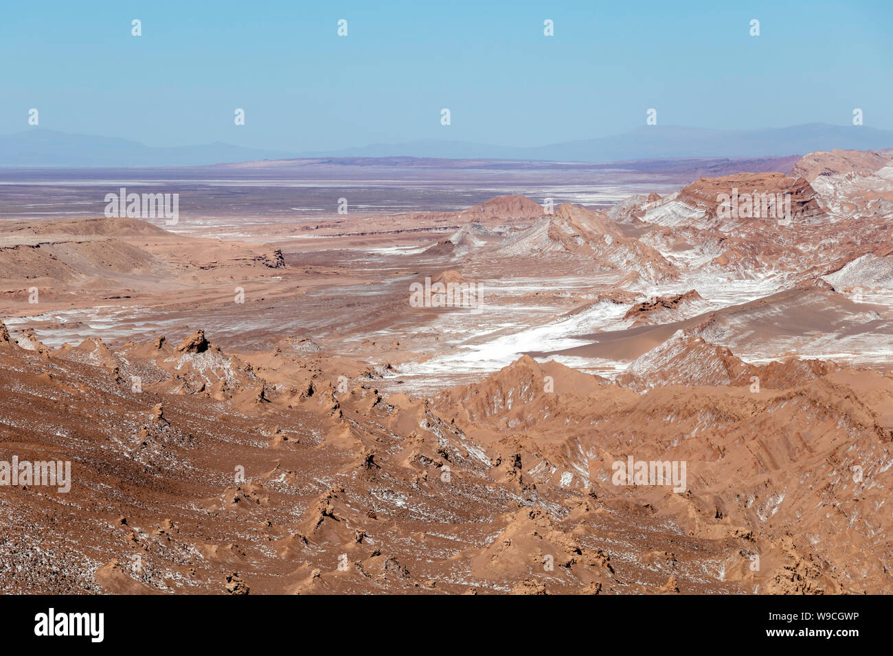 Lunar landscape of dunes, rugged mountains and distinctive geological ...