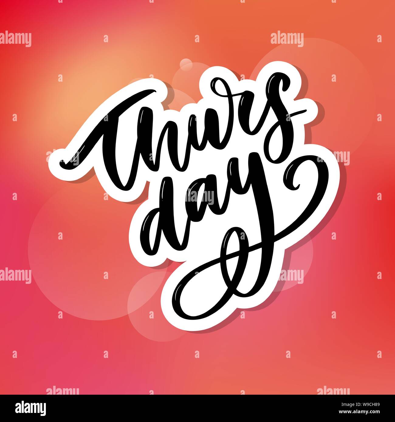 Thursday - Fireworks - Today, Day, weekdays calender Lettering ...