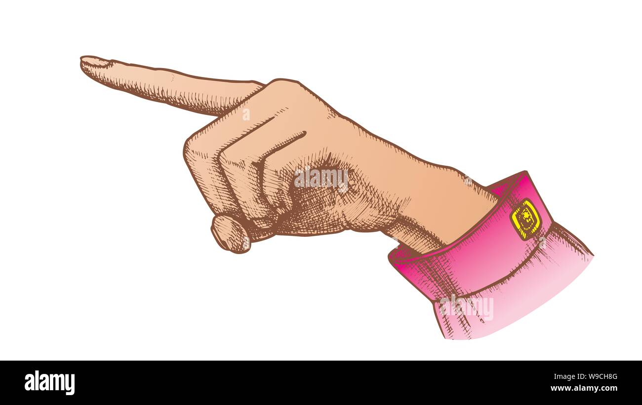 Color Female Hand Finger Showing Choice Gesture Vector Stock Vector ...