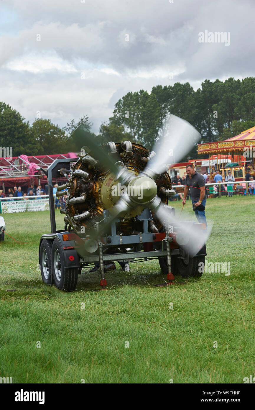 Bristol Hercules Aero Engine being started as a static display at the ...