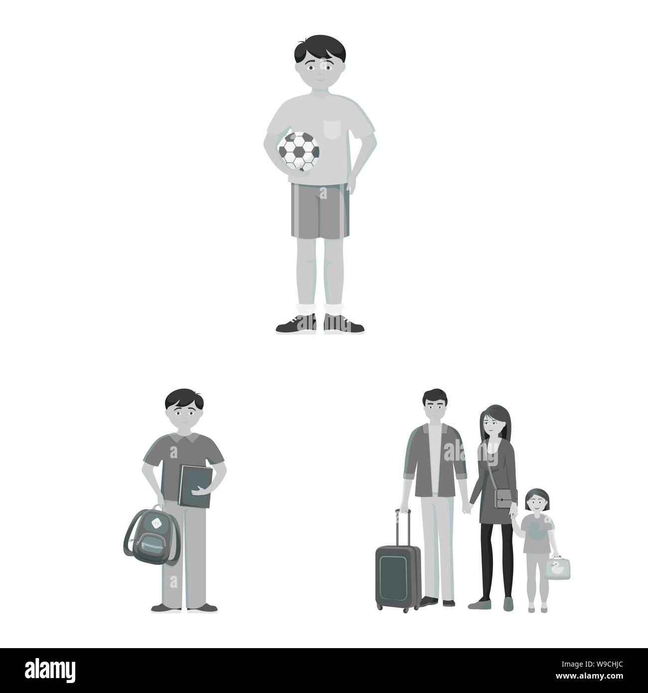 Vector illustration of face and portrait symbol. Collection of face and ...