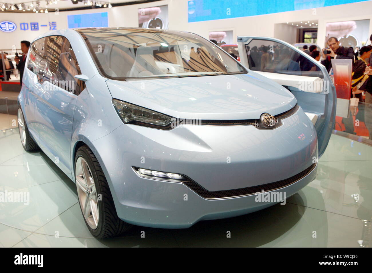 A Brilliance Auto EV (Electrical Vehicle) Concept is seen on display at ...
