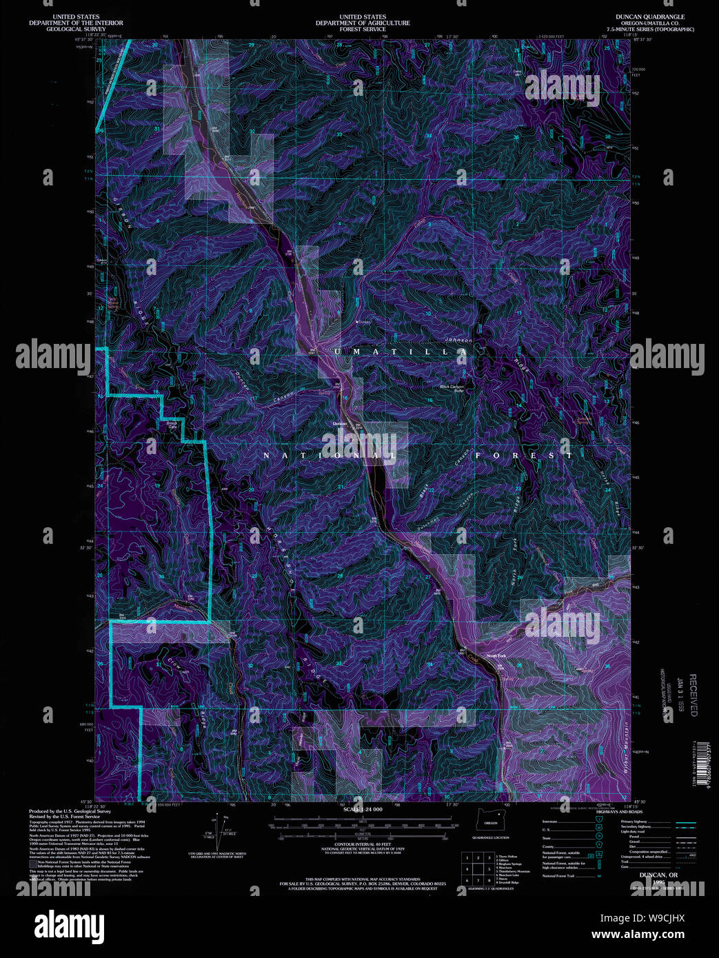 Map of duncan hi-res stock photography and images - Alamy