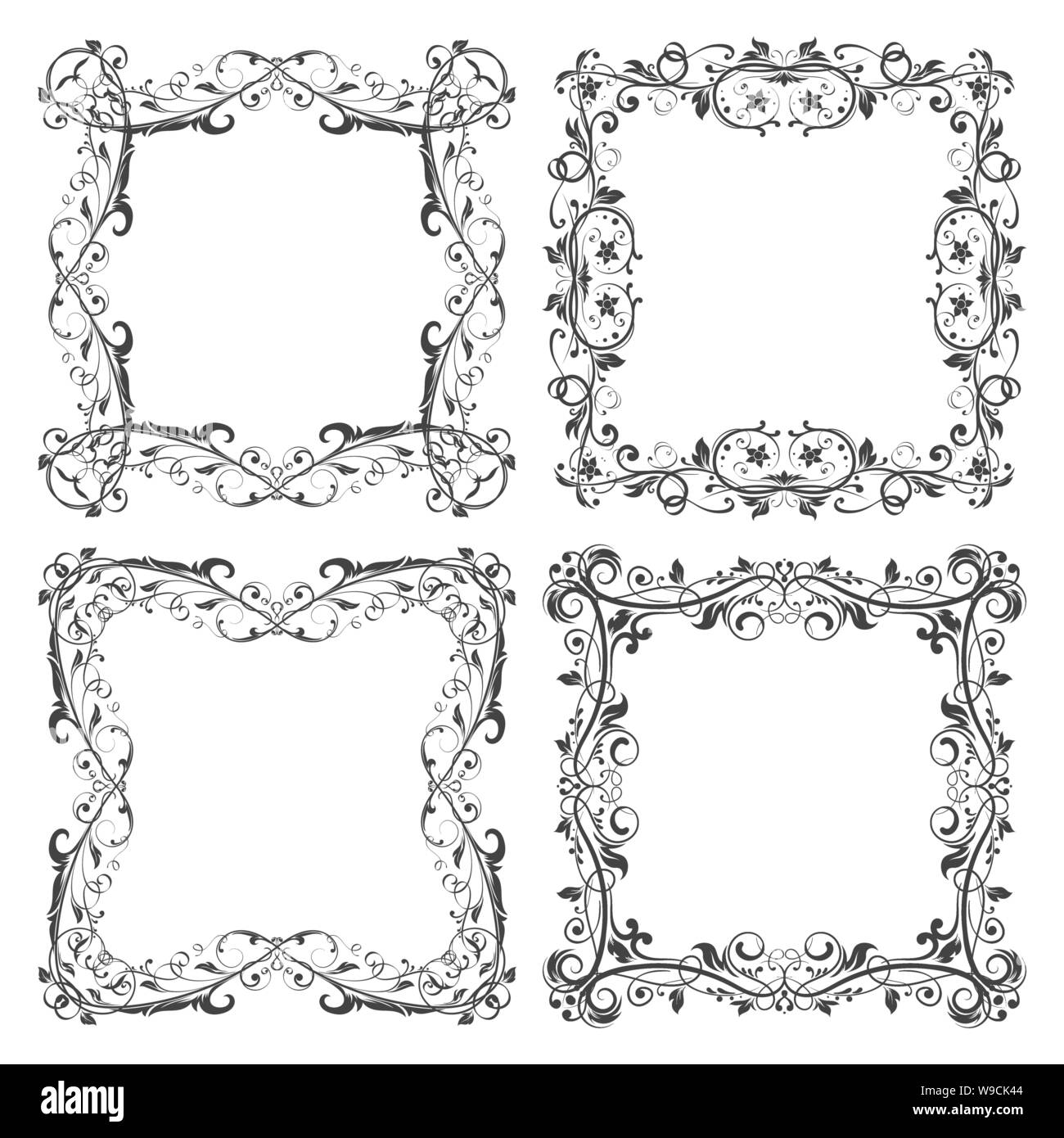 Filigree border Black and White Stock Photos & Images - Alamy
