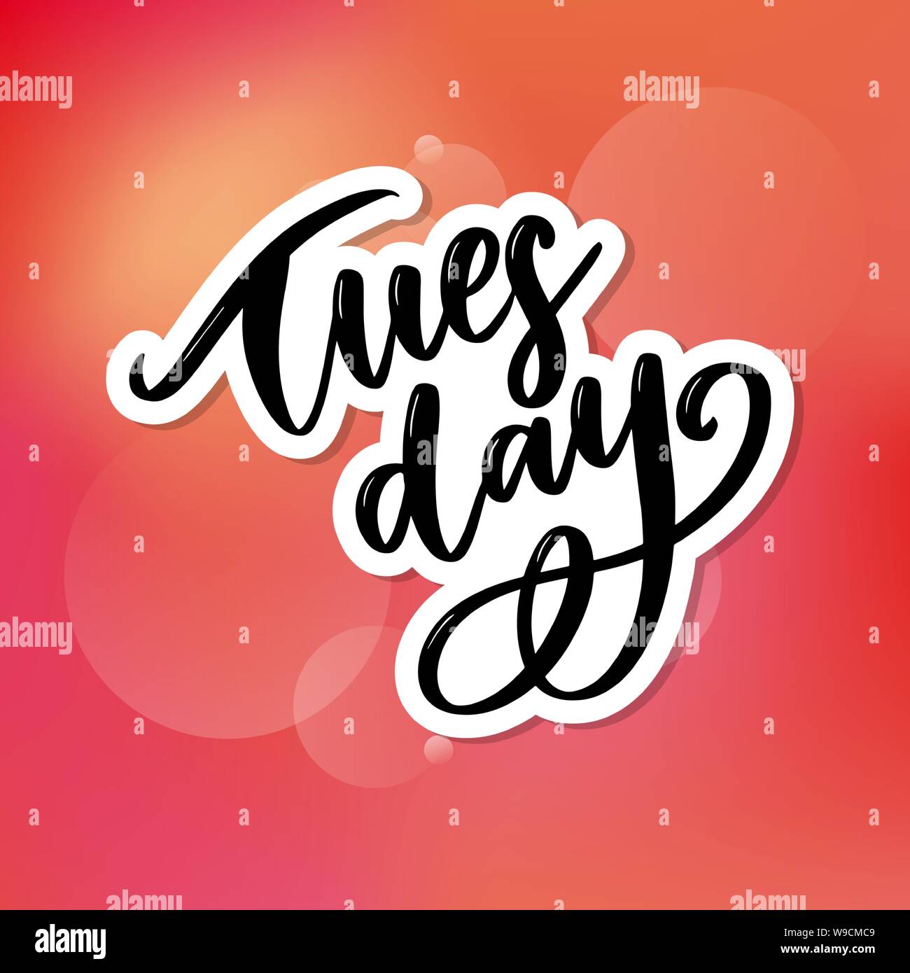 Hello Tuesday words. Quote design. Hand drawn ink lettering Stock ...