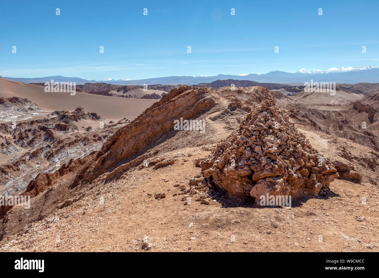 Arid landscape in extreme dry desert of Atacama : Moonlike landscape of ...