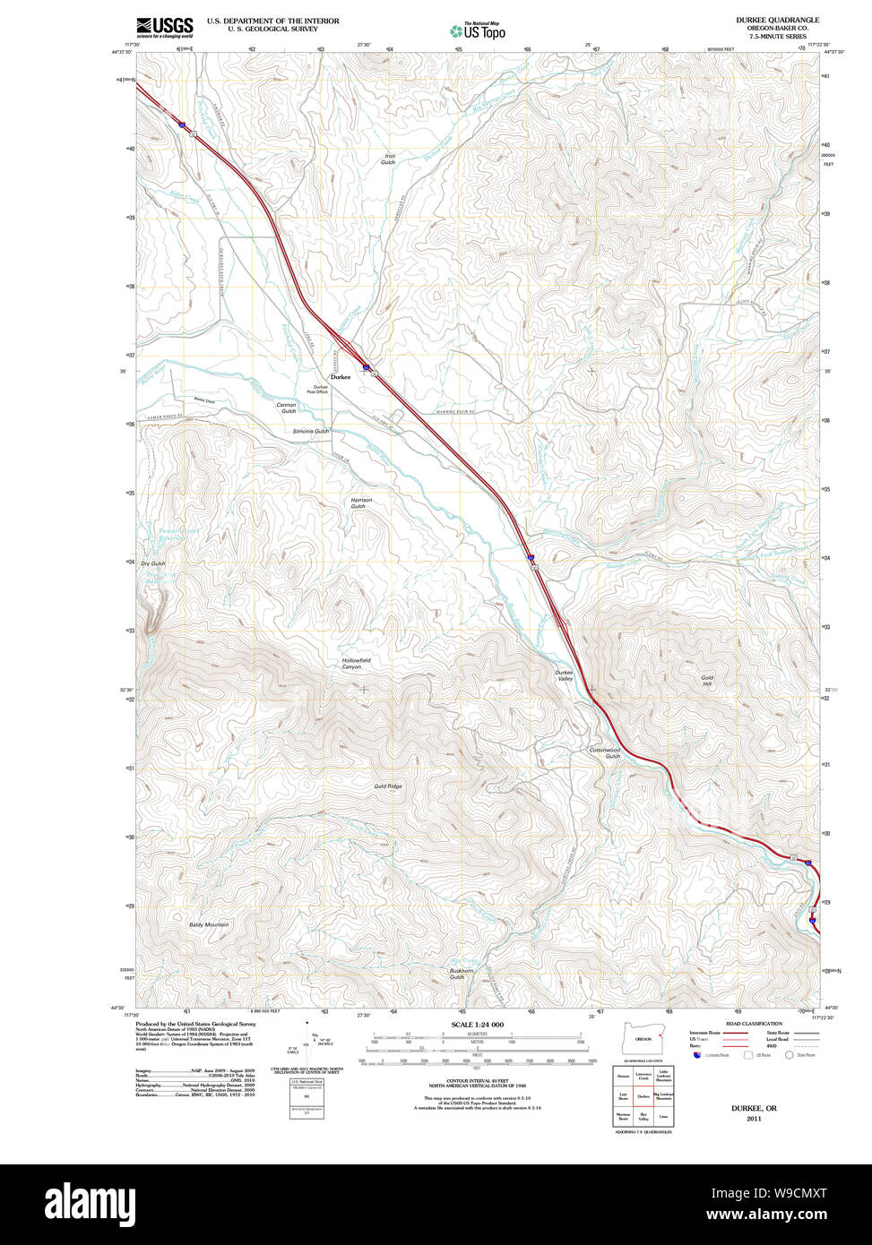 Durkee oregon map hi-res stock photography and images - Alamy