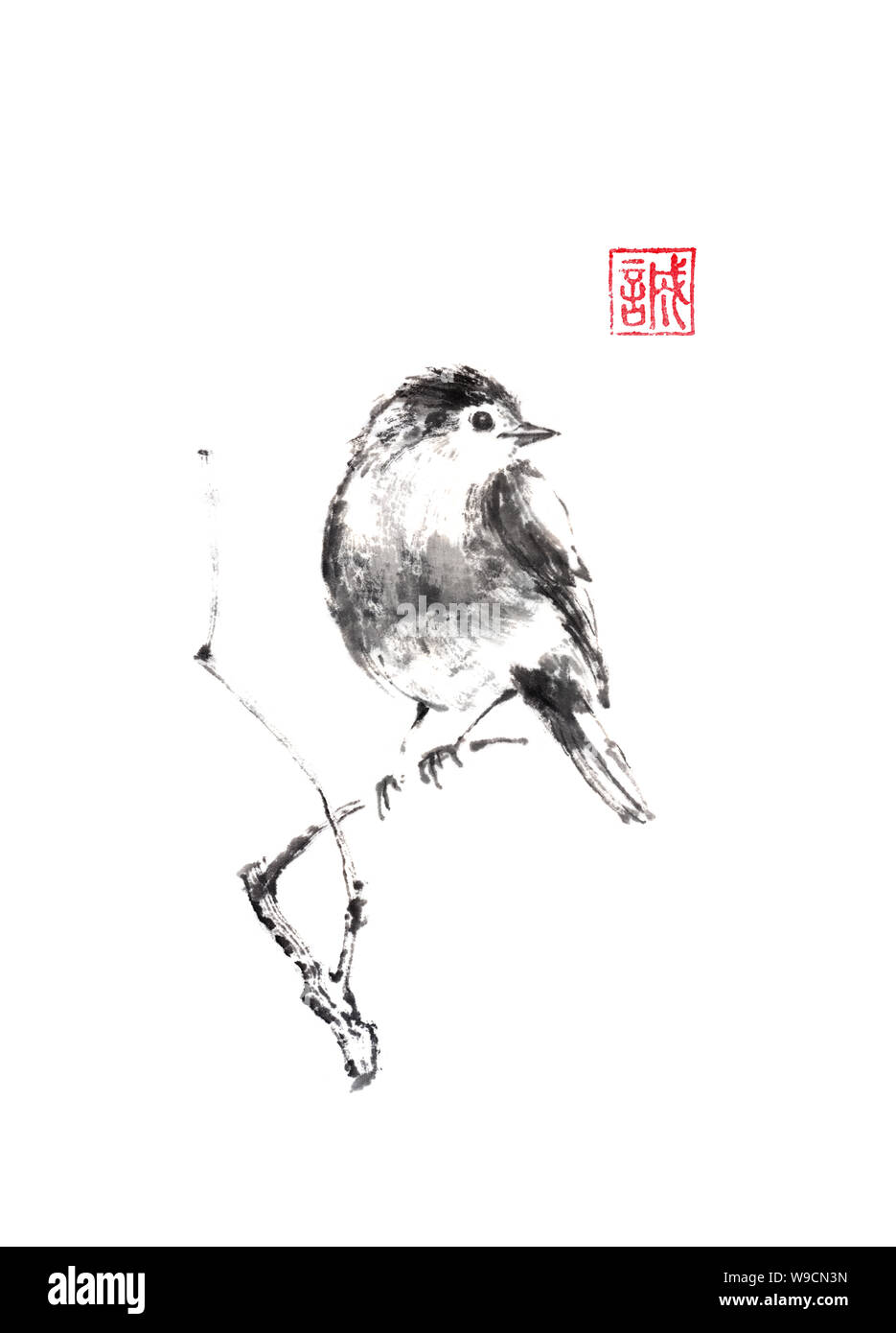 Sumi e bird Cut Out Stock Images & Pictures - Alamy