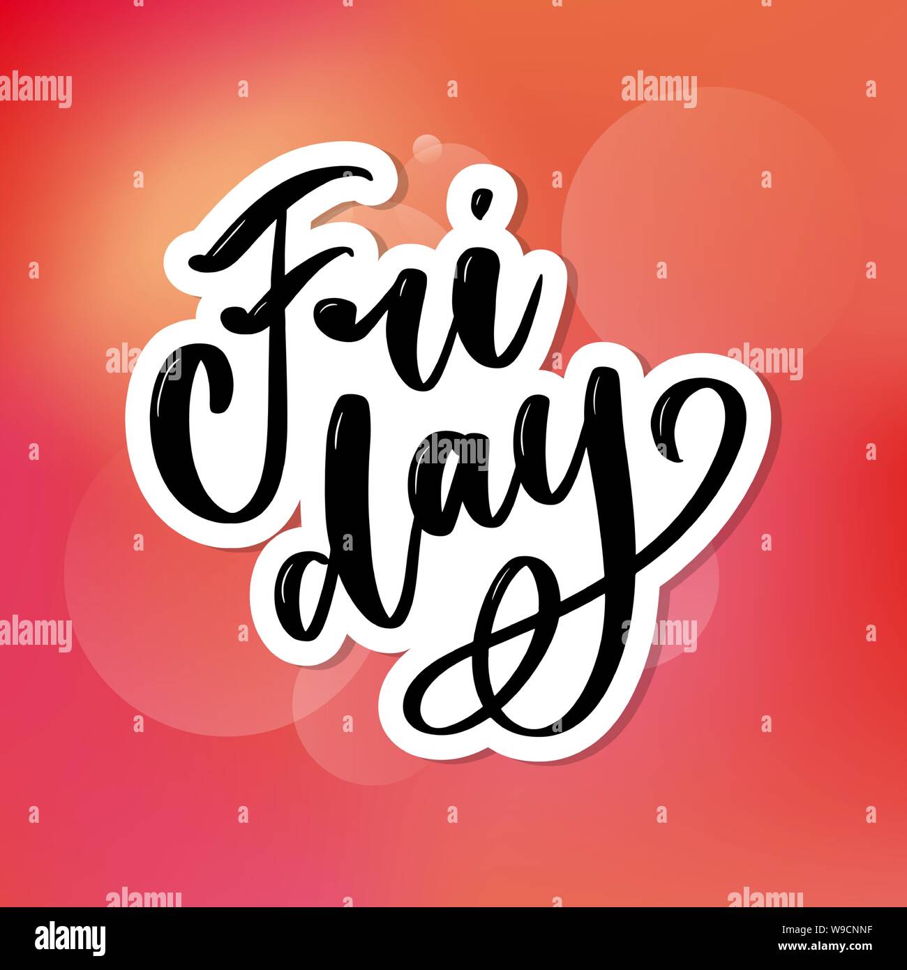Hand lettering happy friday inscription isolated on white background ...