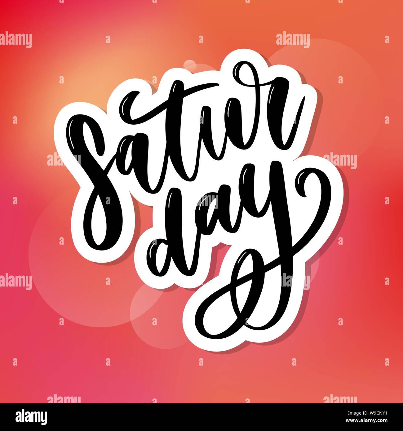 Saturday logo template vector lettering calligraphy Stock Vector Image ...