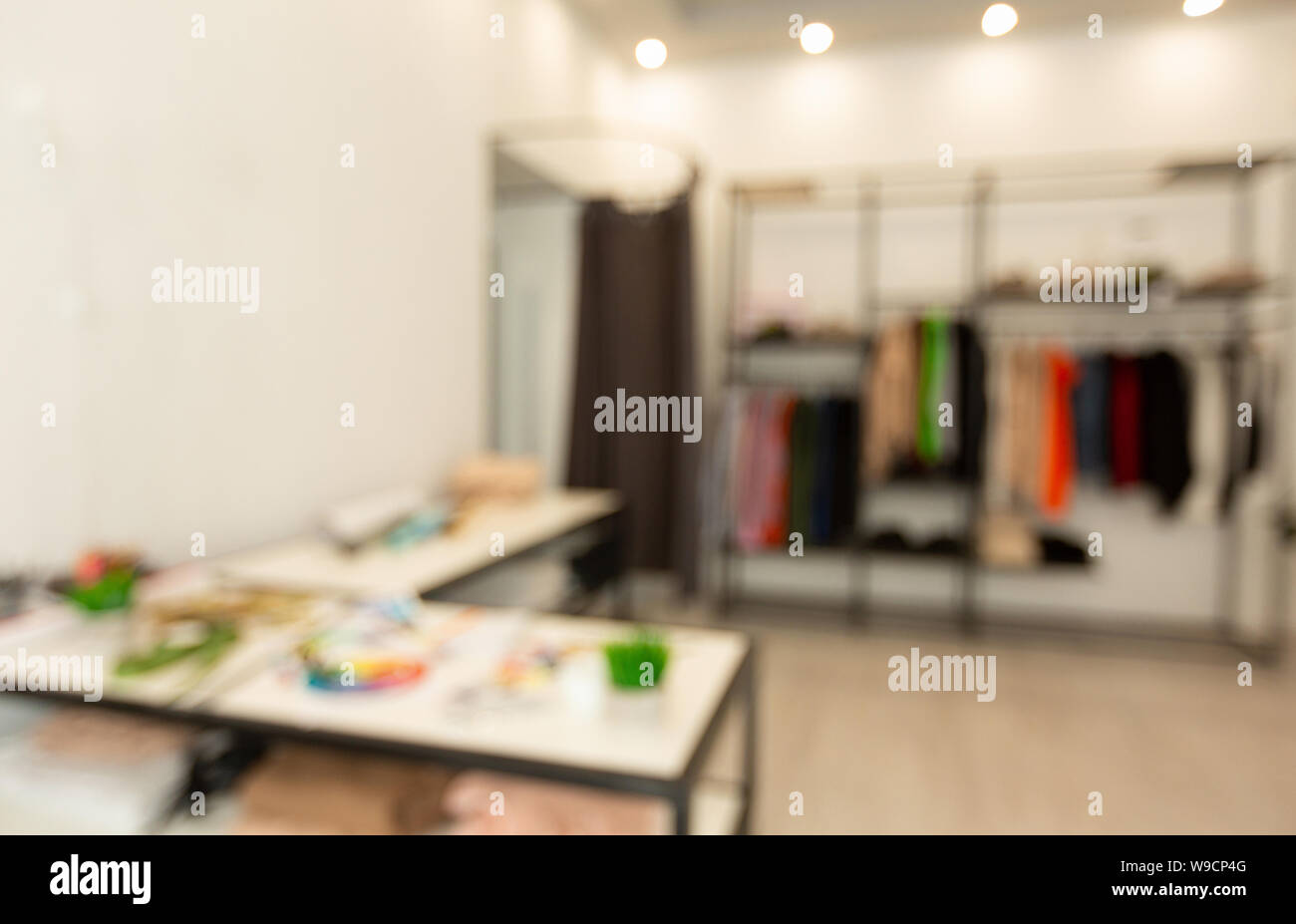 Blurred Fashion Designer Workshop Studio Background With Copy Space ...