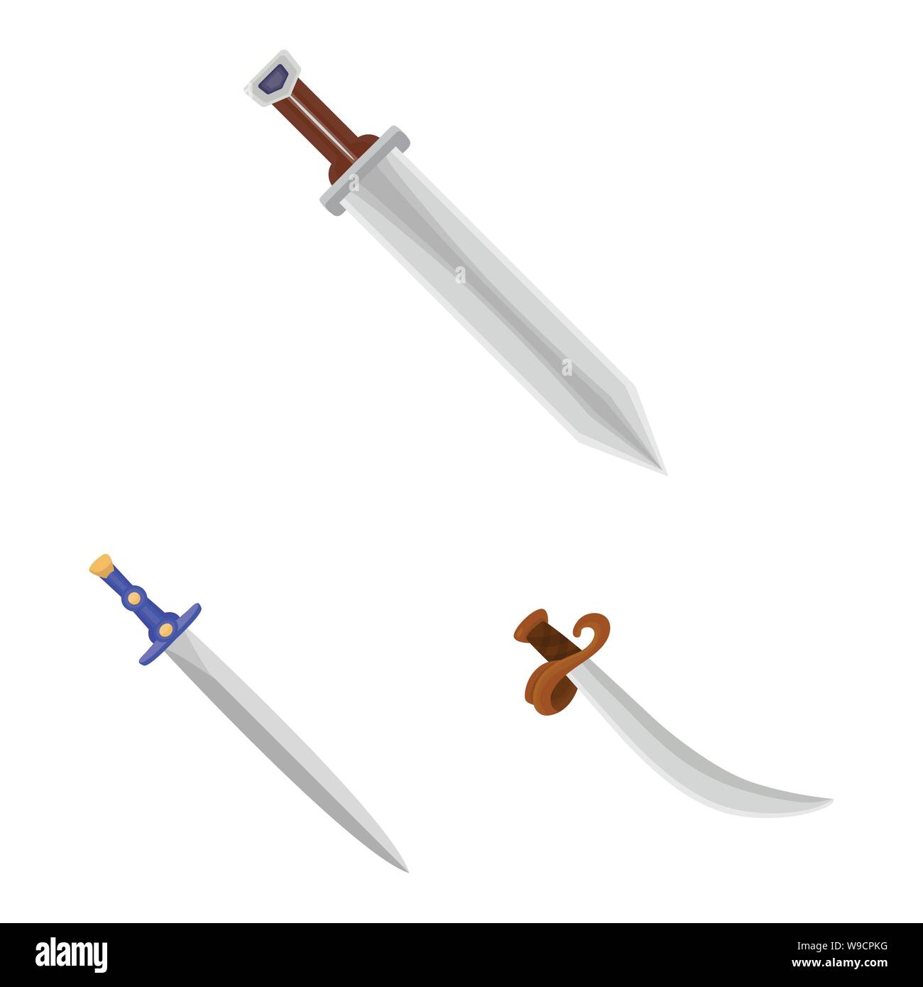 Vector design of sword and dagger icon. Set of sword and weapon stock ...
