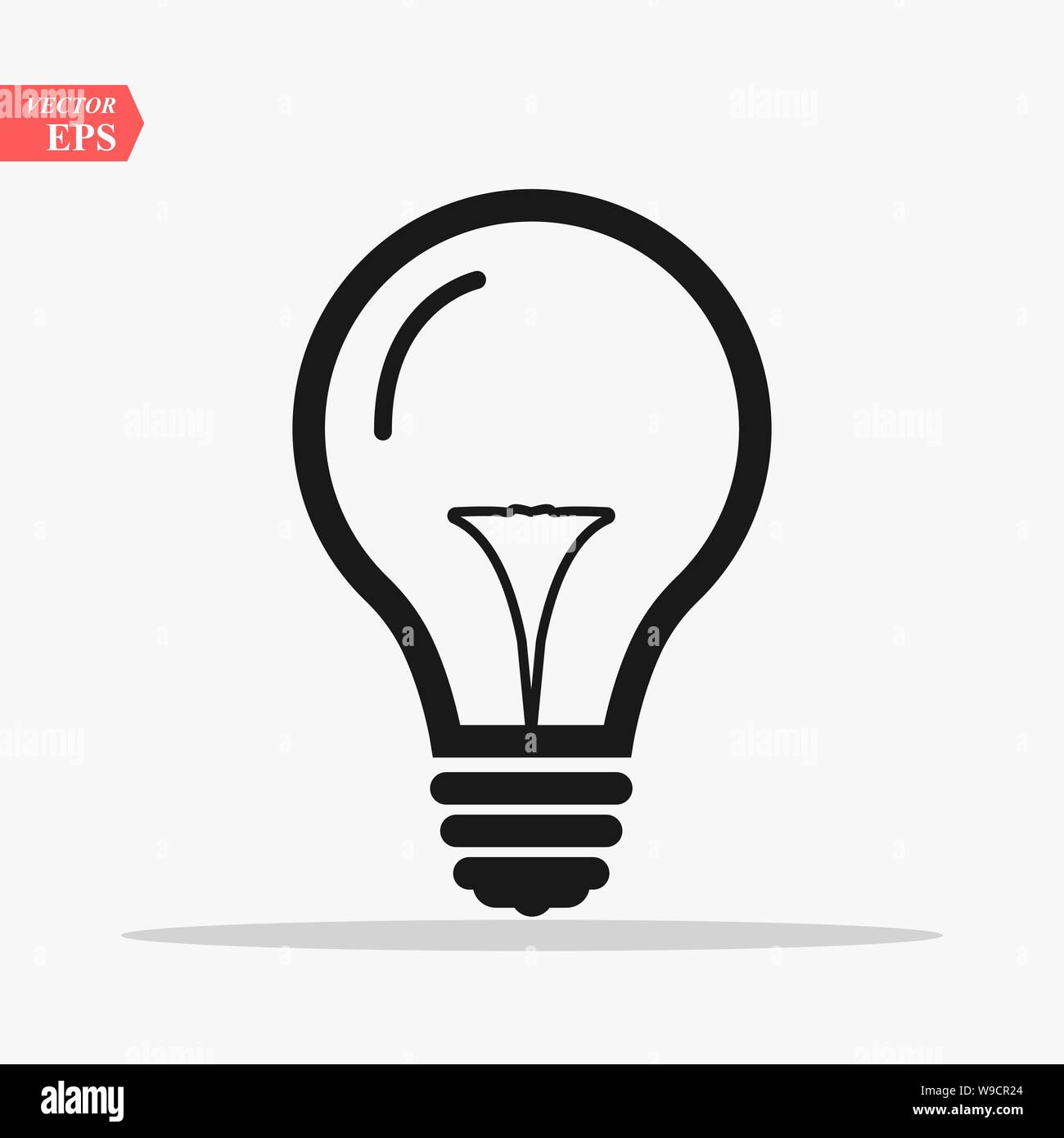 Light Bulb line icon vector, isolated on white background. Idea sign, solution, thinking concept ...