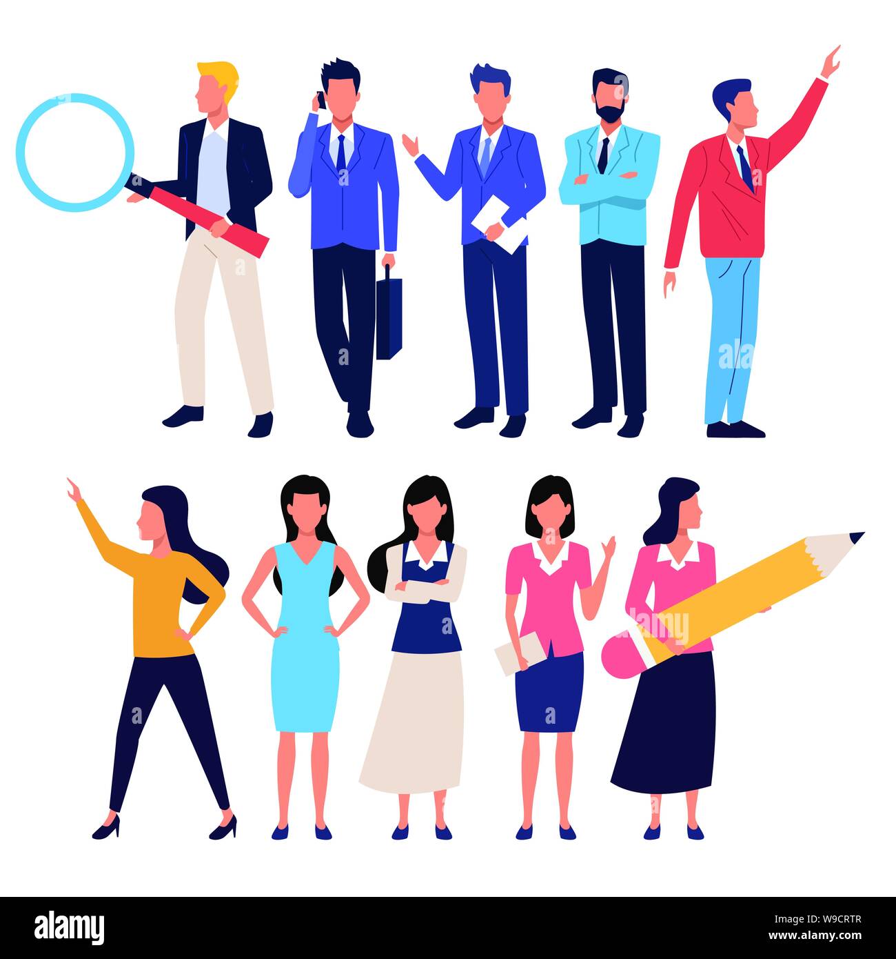 Executive business workers characters avatars collection Stock Vector ...