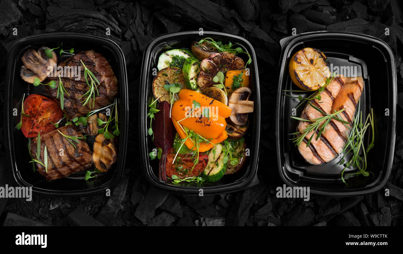 Meat steaks vegetables hi-res stock photography and images - Alamy