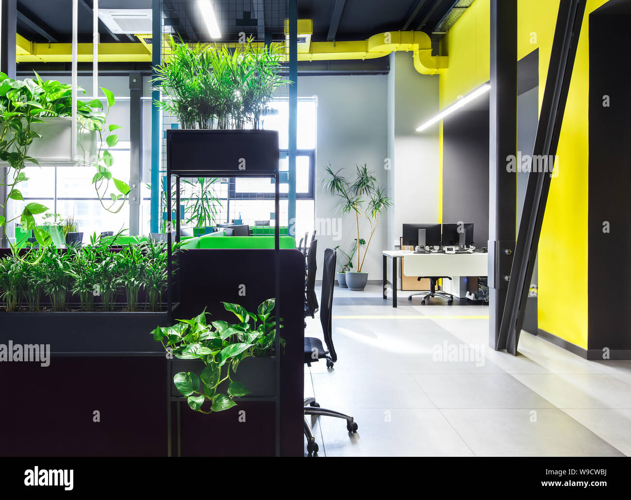 Modern loft interior big windows hi-res stock photography and images ...