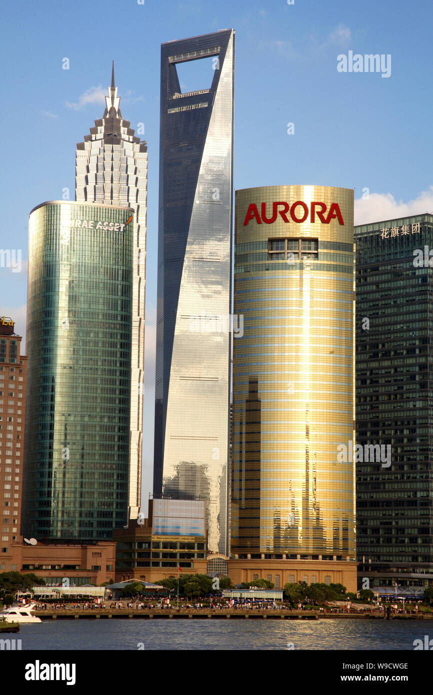 --FILE--(From left) View of Shangri-la Pudong, Mirae Asset Tower ...