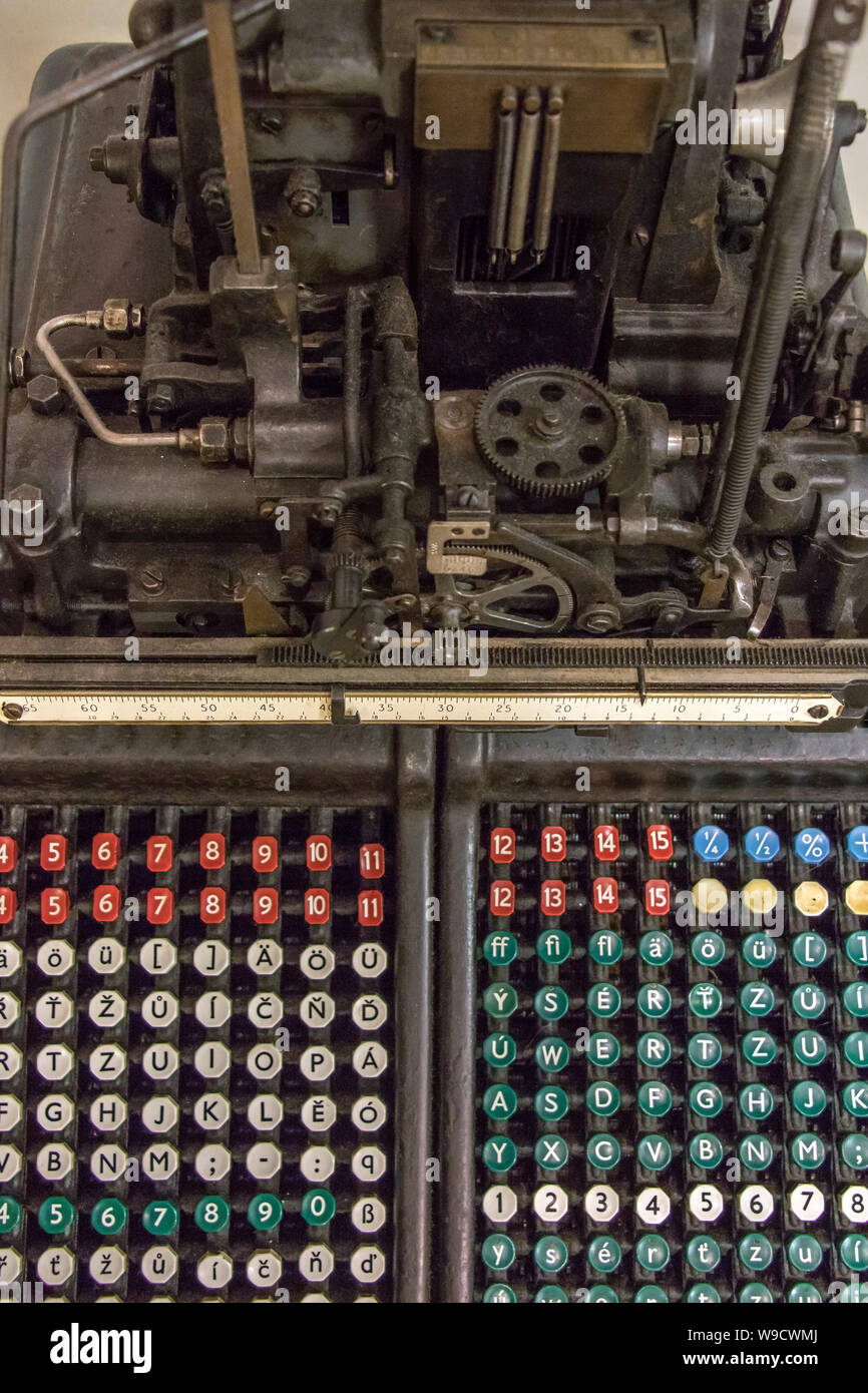 The color keyboard of Monotype casting and keyboard unit Stock Photo ...