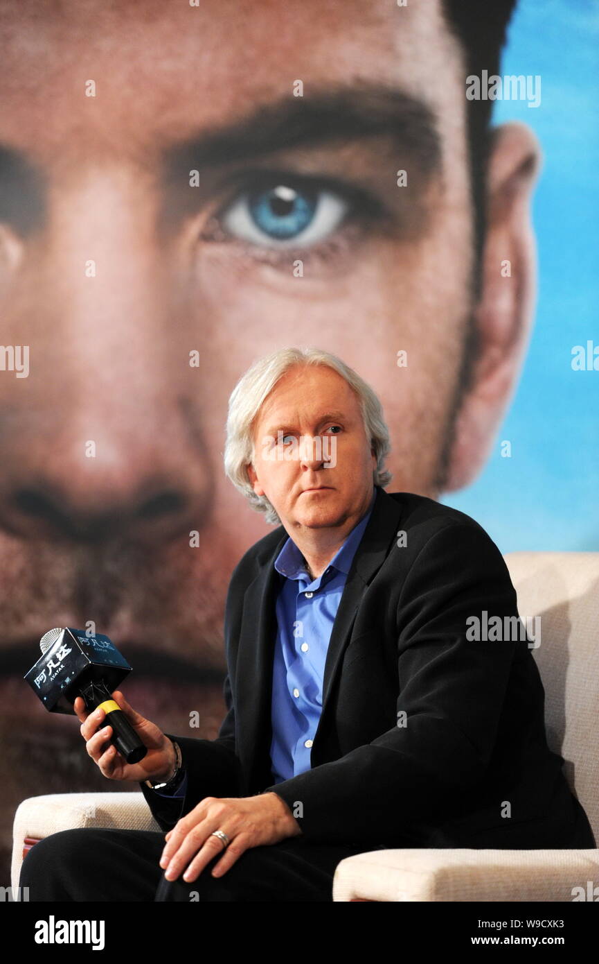 Hollywood director James Cameron is seen at a press conference for the ...