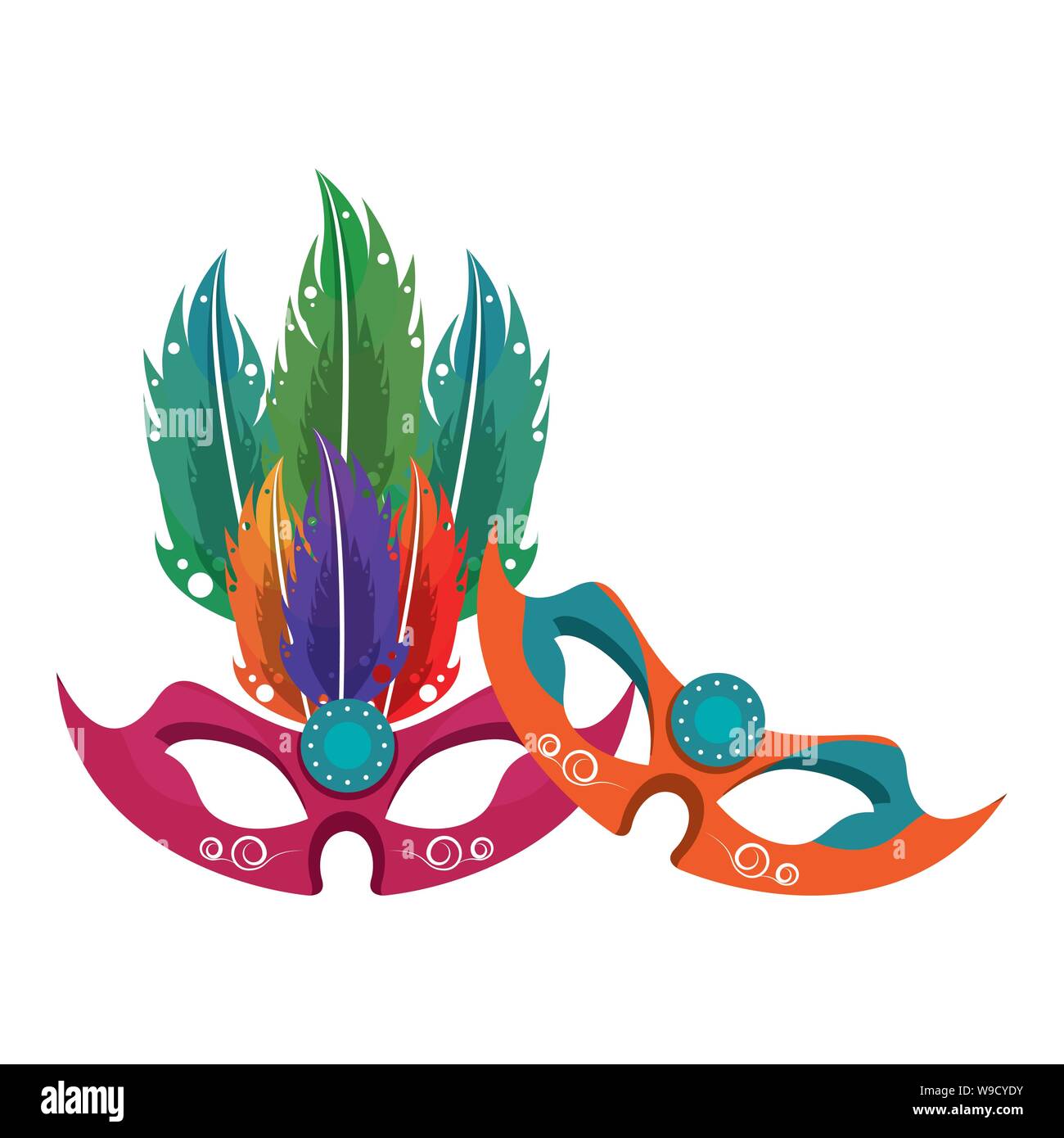 party masks festive celebration cartoon Stock Vector Image & Art - Alamy