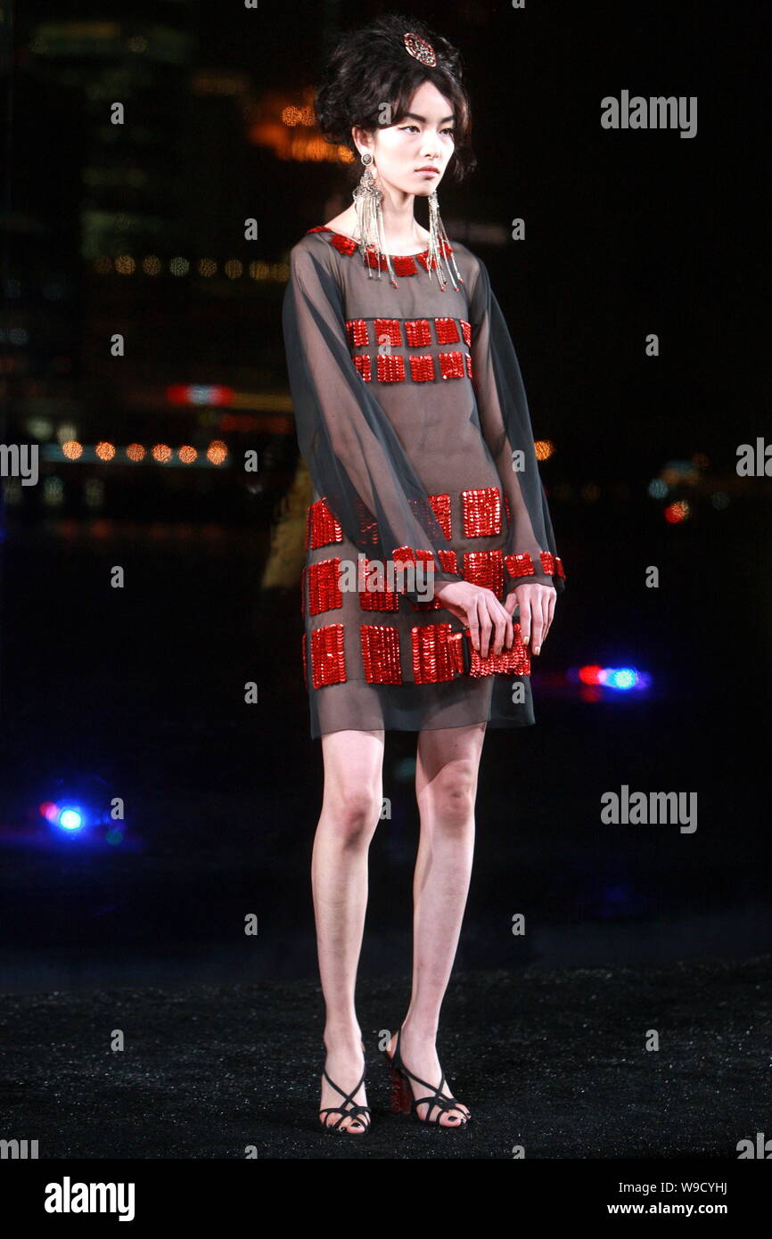 Chinese model Sun Feifei parades to display the new collection by ...