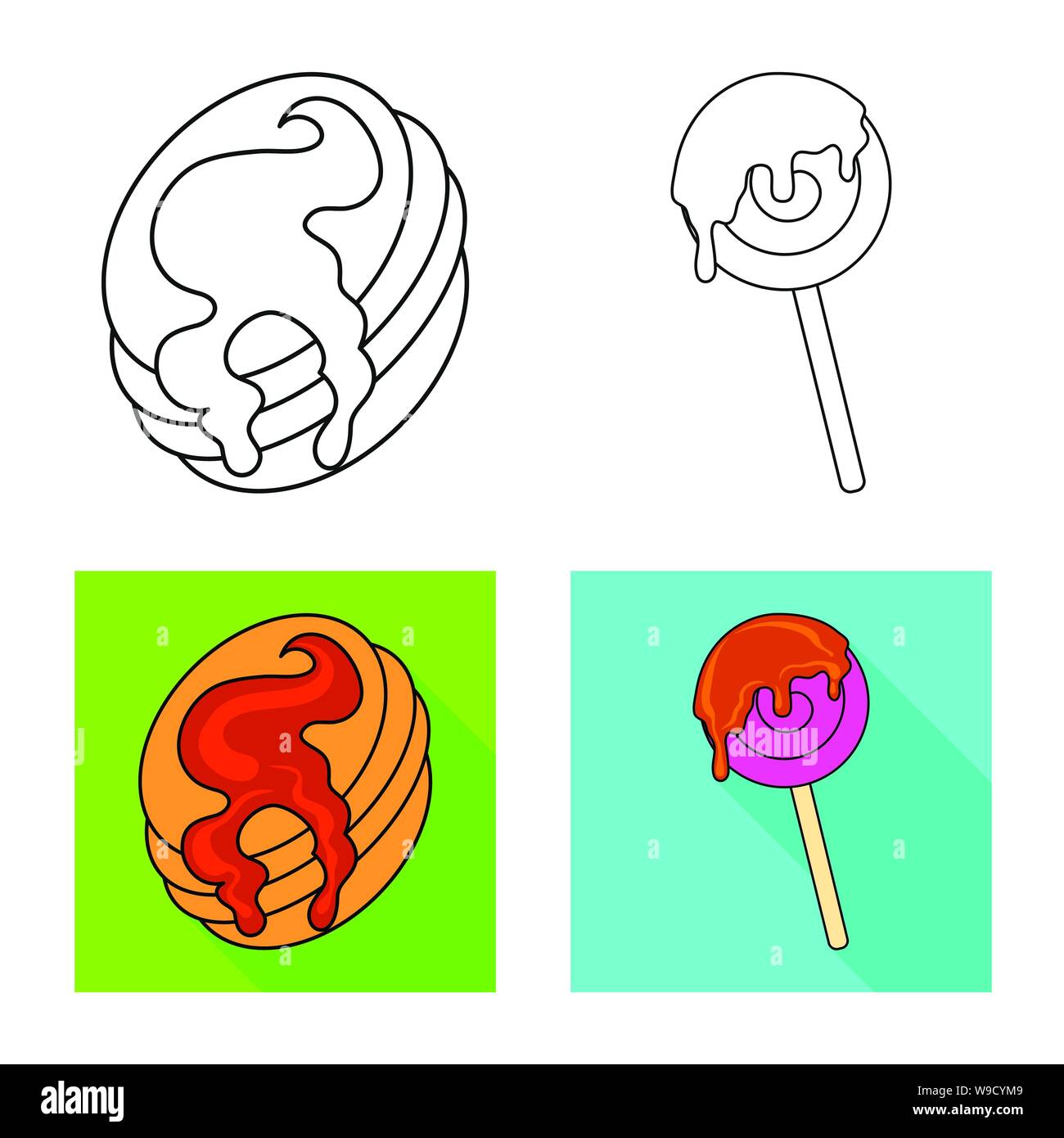 Vector illustration of confectionery and culinary sign. Collection of ...