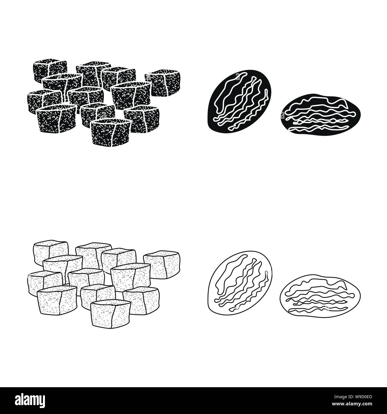 Vector illustration of food and raw logo. Collection of food and nature ...