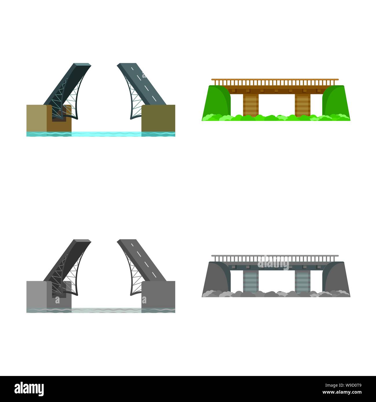 Isolated object of connection and design sign. Set of connection and side vector icon for stock ...
