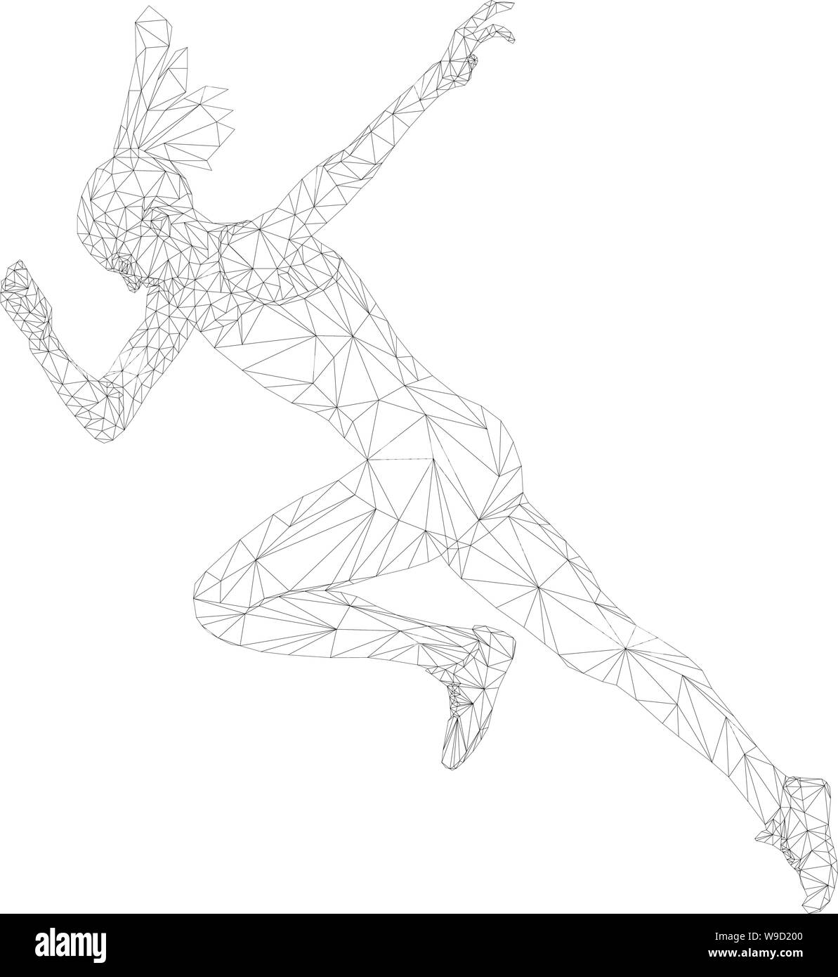 faster start running woman sprinter runner polygonal wireframe Stock ...