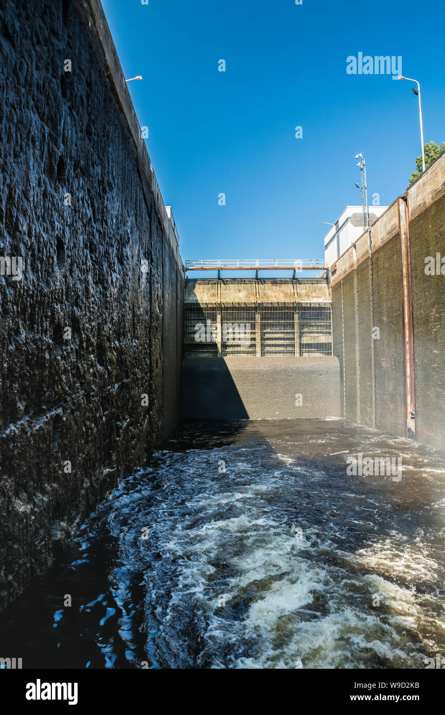 Lappeenranta, Finland - August 7, 2019: Lock on the Saimaa Canal at ...