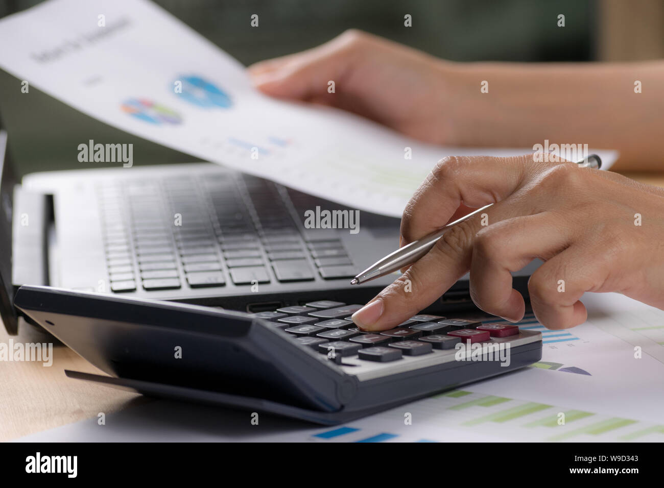 Woman pressing button hi-res stock photography and images - Alamy