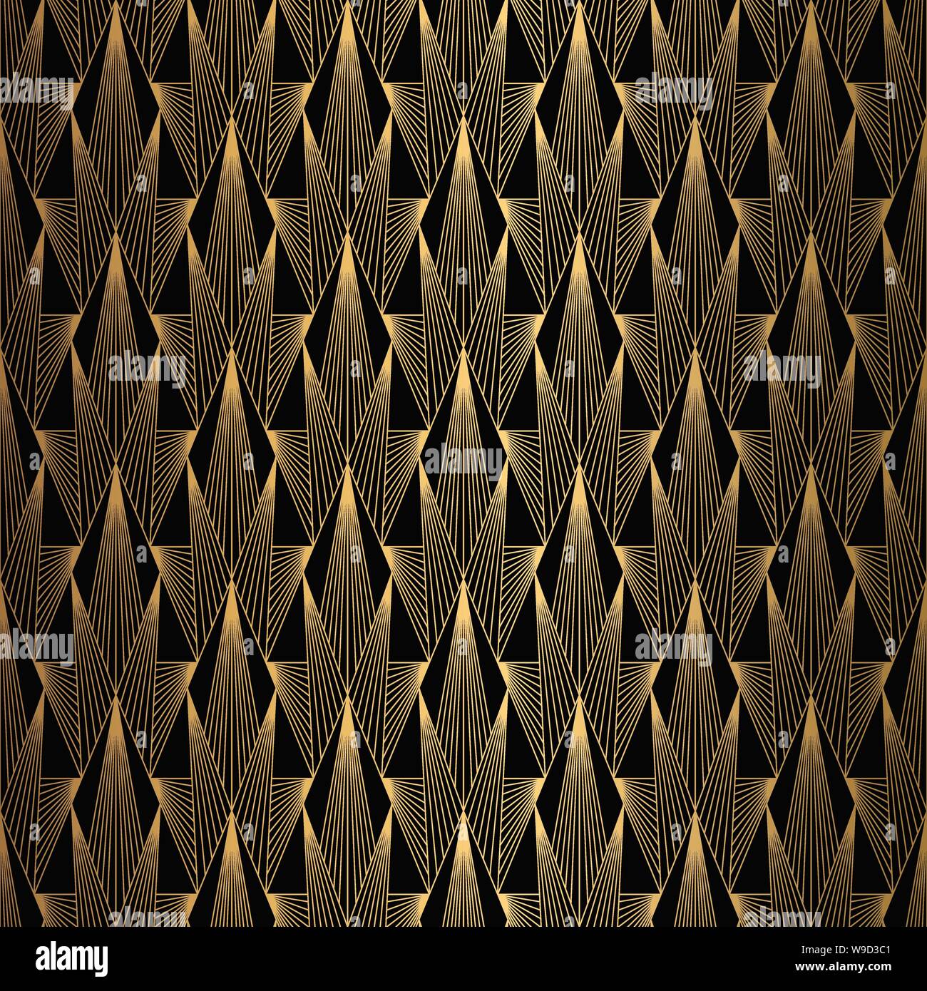 Art Deco Pattern. Seamless black and gold background Stock Vector Image ...