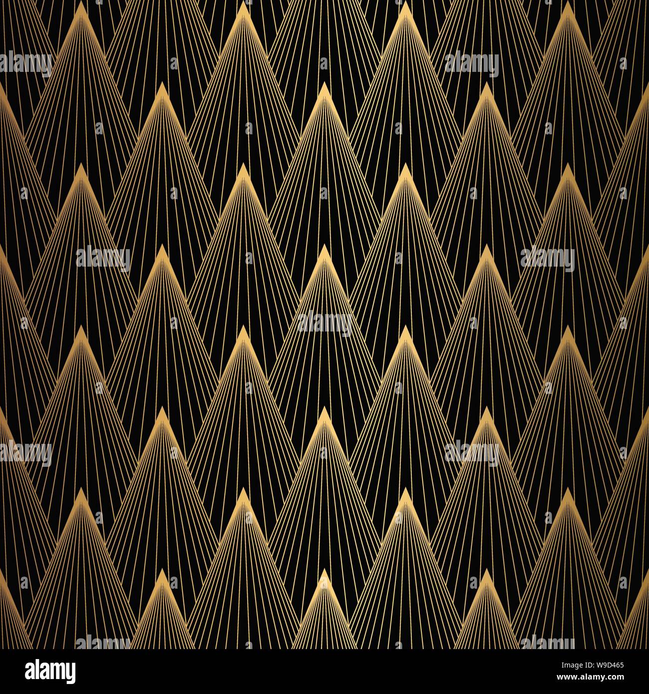 Art Deco Pattern. Seamless black and gold background Stock Vector Image ...