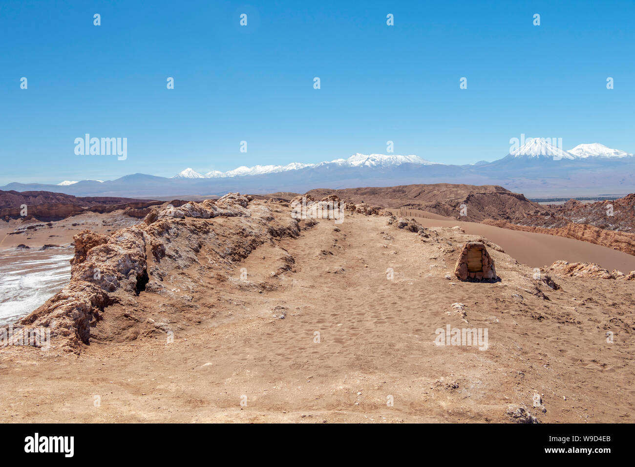 Arid landscape in extreme dry desert of Atacama : Moonlike landscape of ...