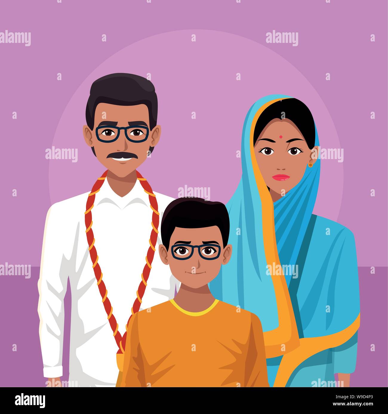 indian family india cartoon Stock Vector Image & Art - Alamy