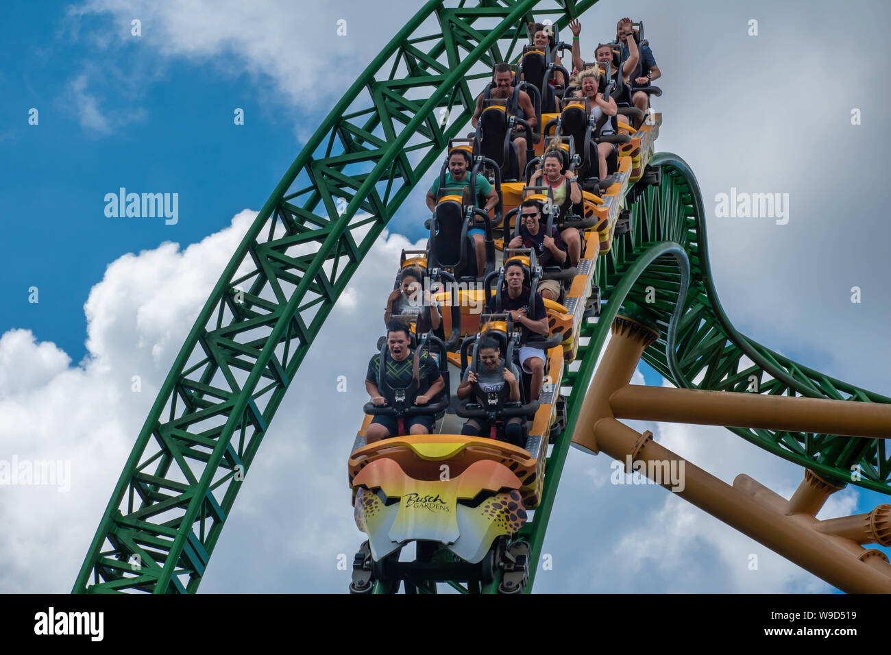 Tampa Bay, Florida. August 08, 2019. People having fun terrific Cheetah ...